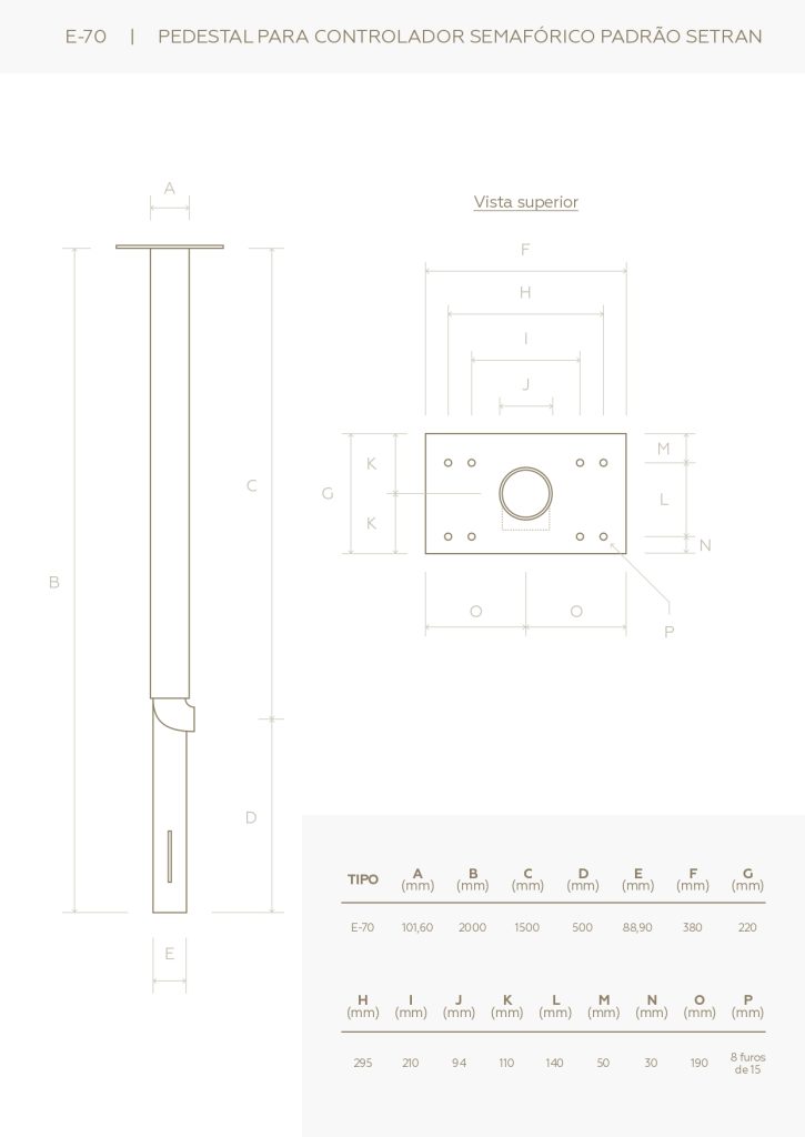 PEDESTAL PARA CONTROLADOR SEMAFÓRICO PADRÃO SETRAN - Portfolio de Produtos